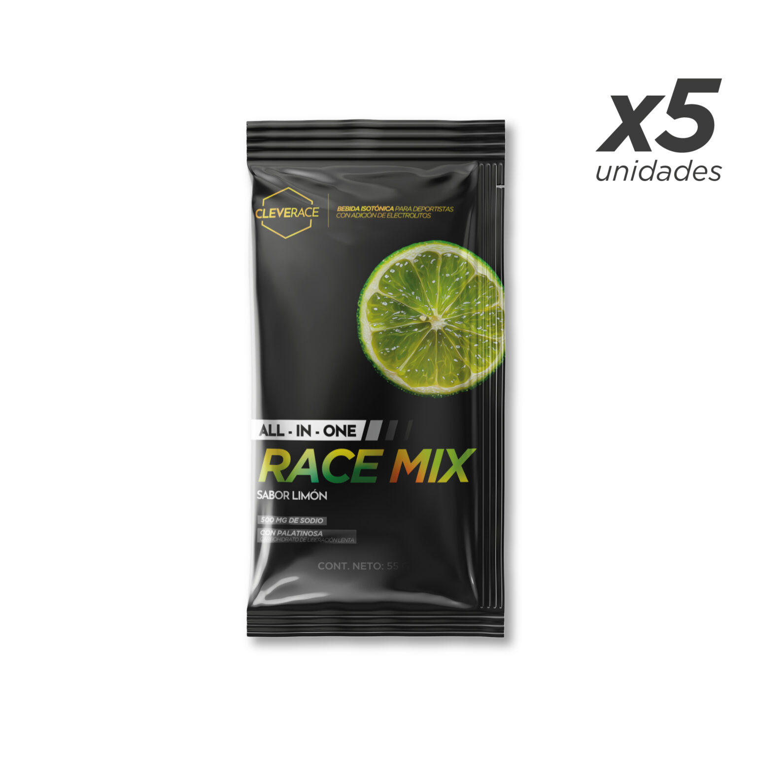All-In-One Race Mix 55g – Sabor Limon – 5 unidades – Eat Clever